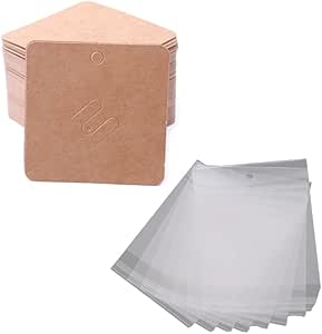 Amazon.com: 100Piece Kraft Brooch Pin Cards Square Brooch Display ...