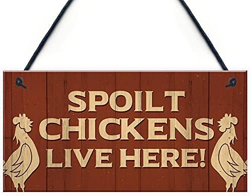 RED OCEAN Novelty Chicken Warning Sign Pet Bird Hen Gifts Chicken Coop ...
