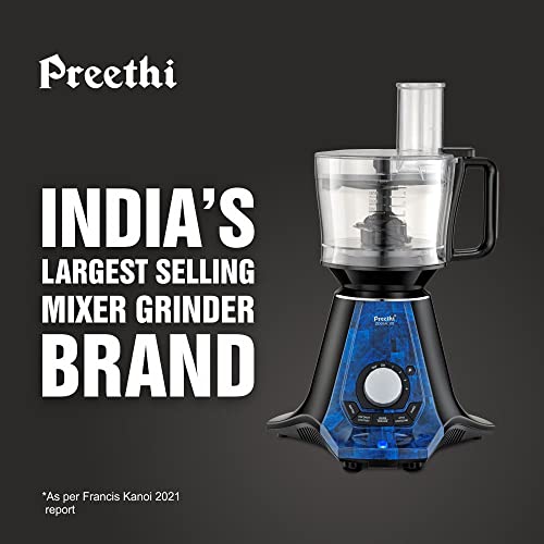 Preethi Zodiac 2.0 MG-255 Mixer Grinder, 1000 watt, Black/Blue, 4 Jars ...