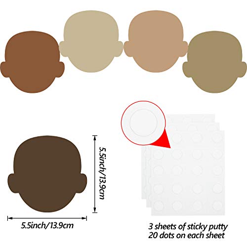 50 Pieces Face Multicultural Creative Cut-Outs Face Shape - Want It All