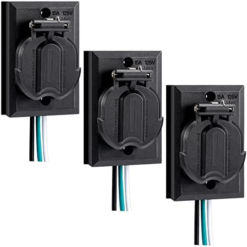 3 Packs Lamp Post Outlet 125V 15A Grounded Electrical Outlet Energy ...