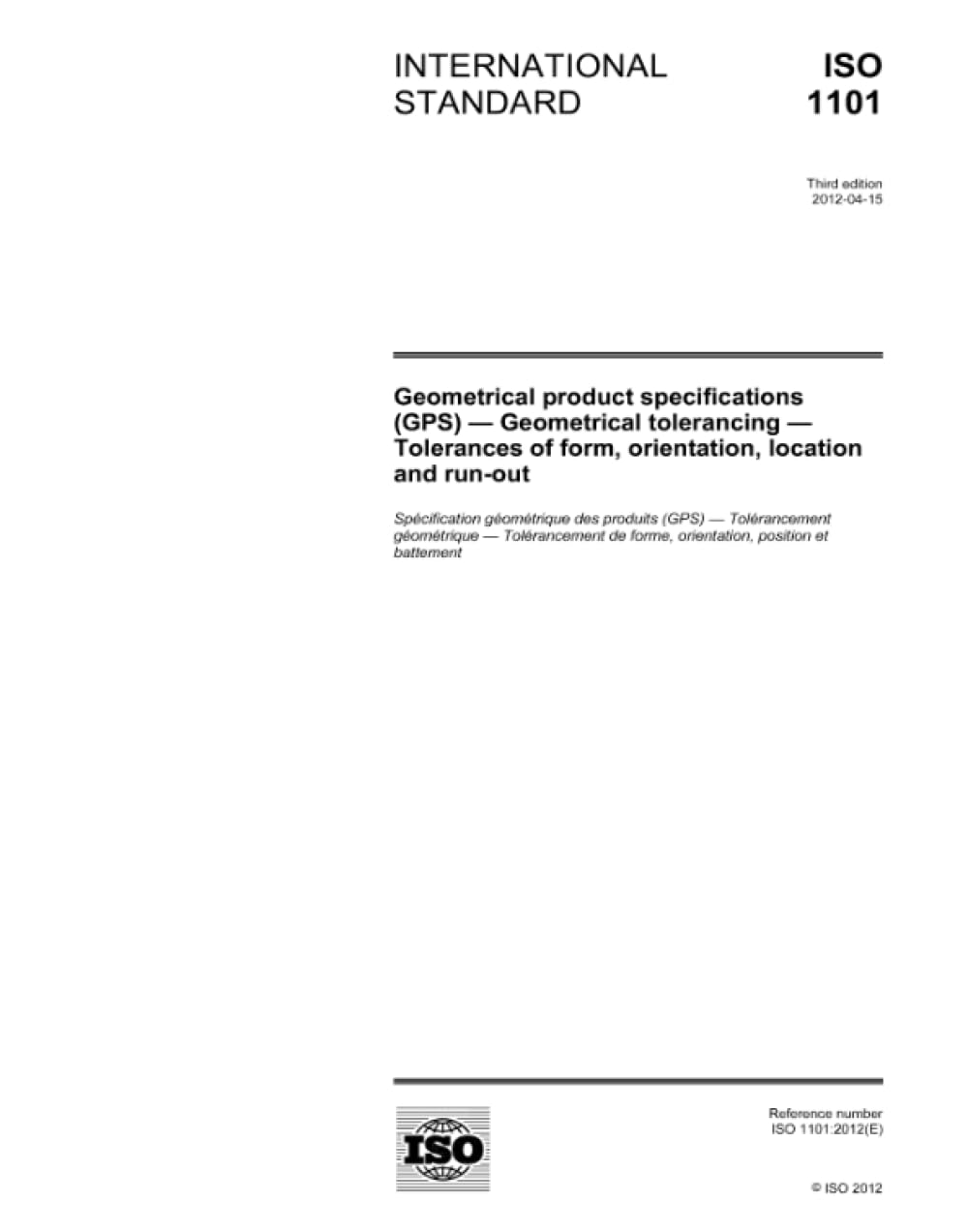 Iso 1101:2012, Geometrical product specifications (Gps) - Geometrical ...