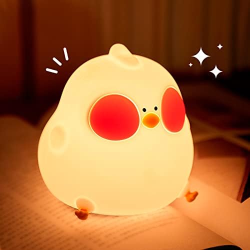 Nicoport Chicken Night Light Silicone 7 Colors Rechargeable Dimmable ...