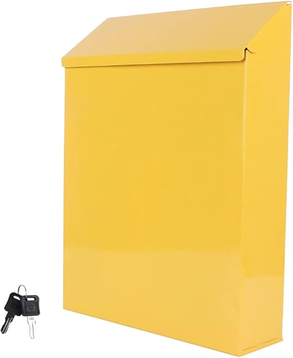 Metal Suggestion Box, Wall Mounted Donation Box Lock Box with Key ...