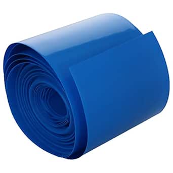 Othmro 65mm Flat Width 10m Length PVC Heat Shrink Tubing Blue for 3× ...