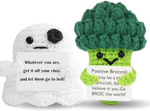 Amazon.com: Hoedia Positive Broccoli + Ghost with Flower Crochet ...