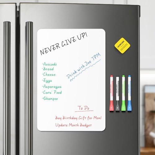 Amazon.com : Cinch 17x11 Stain-Resistant Fridge Whiteboard with 4 ...