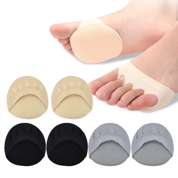 Focenat 3 Pairs Honeycomb Fabric Forefoot Pads,Metatarsal Pads ...
