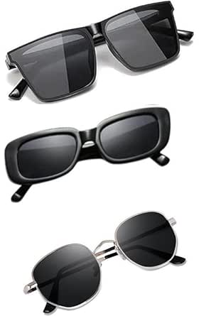 Buy Sheomy MC stan Shades Unisex set of 3 MC stan goggles rectangle sun ...