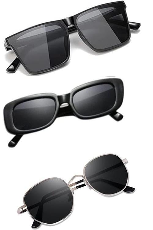 Buy Sheomy MC stan Shades Unisex set of 3 MC stan goggles rectangle sun ...