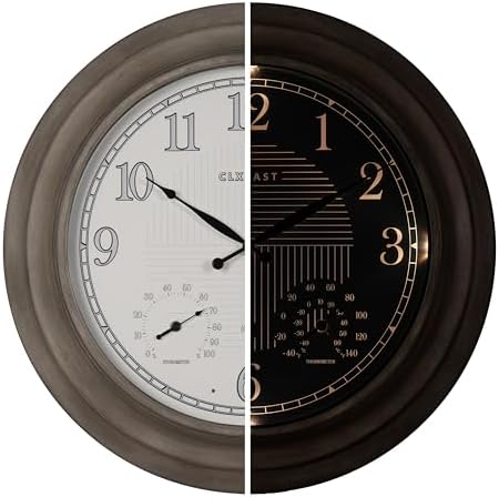 Amazon.com: CLXEAST 24 Inch LED Self-Illuminated Outdoor Metal Clocks ...