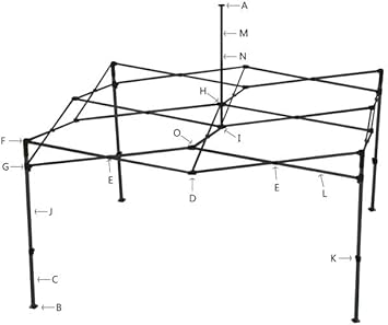 Amazon.com : ABCCANOPY Replacement Pop Up Canopy Part for Black Frame ...