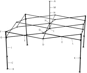 Amazon.com : ABCCANOPY Replacement Pop Up Canopy Part for Black Frame ...