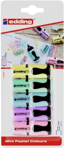 edding 7 mini highlighter - pastel colours - 5 highlighter pens ...