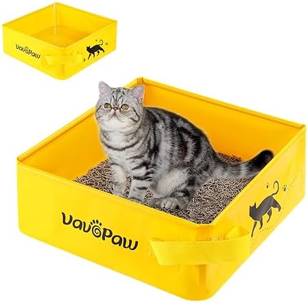 VavoPaw Collapsible Cat Travel Litter Box with Handles, No Leakage ...