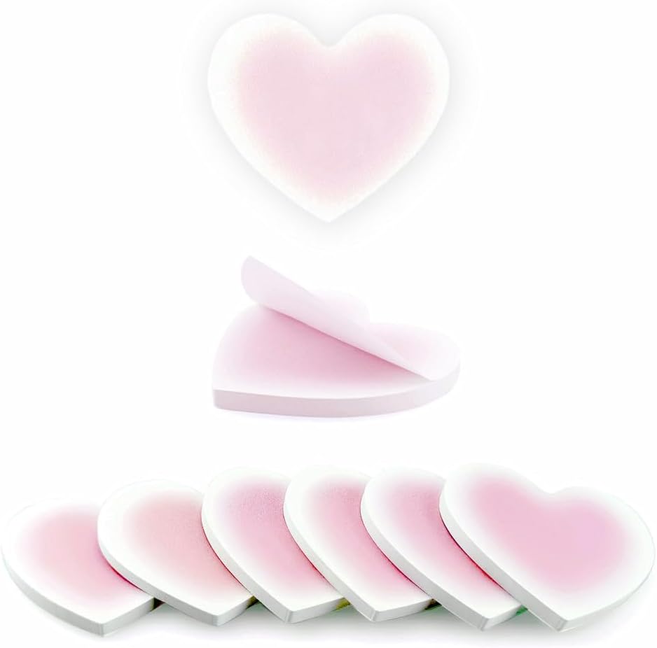 Amazon.com : FAZHBARY Small Pink Heart Shaped Sticky Notes Colorful ...