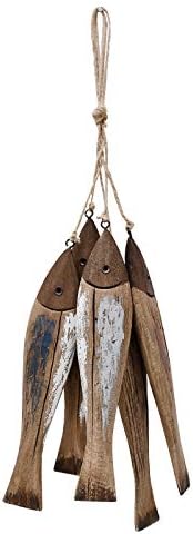 Amazon.com: CVHOMEDECO. 3 Inches Hand Carved Wood Fish Hanging with ...