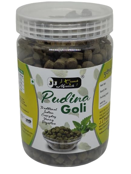 J J Crunch N Munch Pudina Goli- 350 Gms (Jar Pack), Mouth Freshener ...