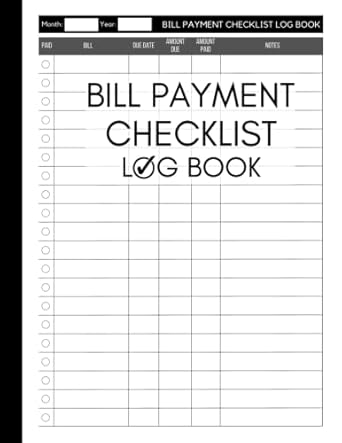 Amazon.com: Bill Payment Checklist Log Book: Cute Simple Bills ...