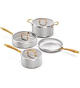 Amazon.com: Homaz life Pots and Pans Set, Tri-Ply Stainless Steel ...