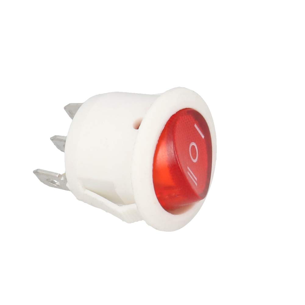 Fielect Snap in Round Rocker Switch SPST 3 Pin 3 Position On/Off/On AC ...