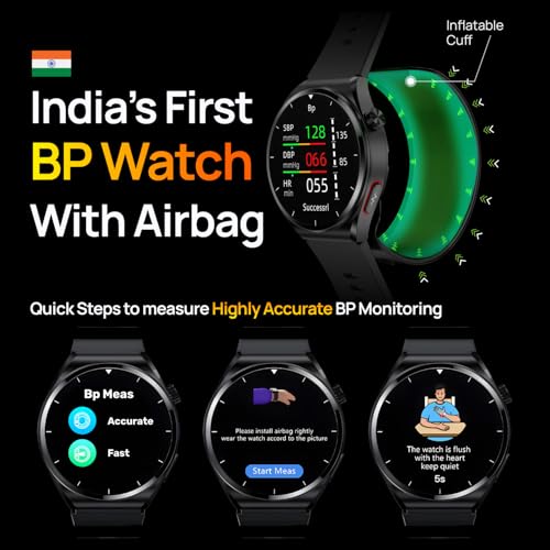 Blood Pressure (BP) Smart Watch with Inflatable Airbag | India's First ...