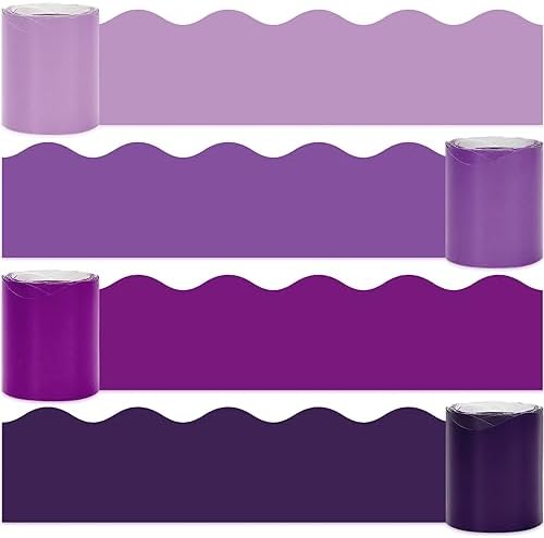 Amazon.com : Whaline 65.6ft Purple Bulletin Board Borders 4 Rolls ...