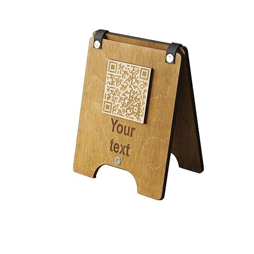 Amazon.com: QR code menu, QR code menu sign, Wooden qr cod sign (nut ...