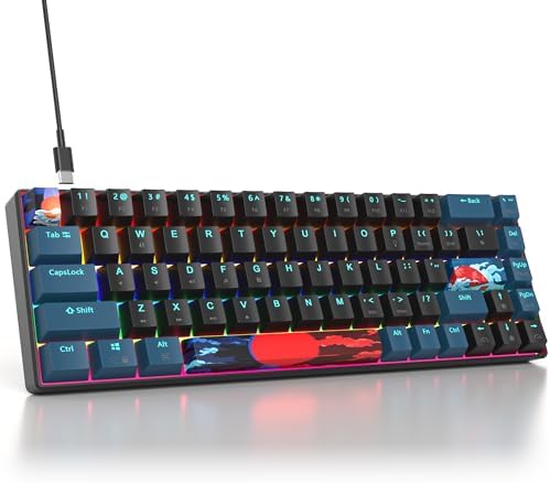Amazon.com: surmen 65% Mechanical Gaming Keyboard with Linear Red ...