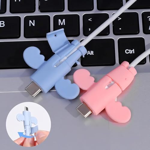EDNITA 2 Pcs Spiral Charger Cable Protectors Angle Style Data Cable ...