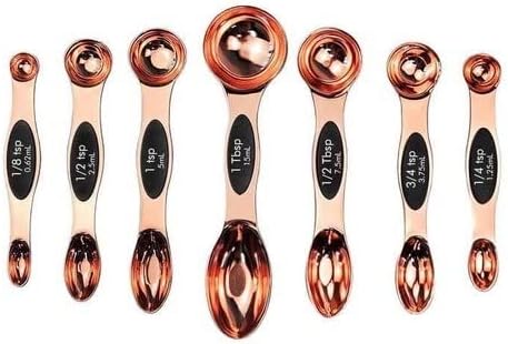 Amazon.com: 7-Piece Stainless Steel Rose Gold Double-Sided Measuring ...