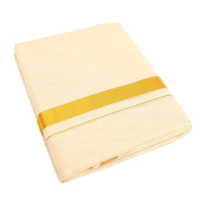 Buy Kerala Kasavu Double Mundu | Men's Cotton Dhoti with Gold Jari ...