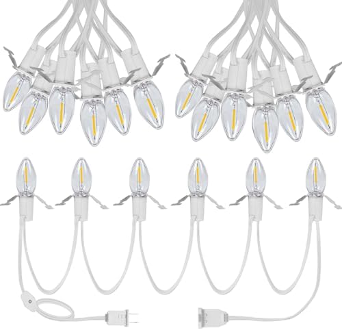 AUMAYCO Accessory Cord with 6 LED C7 Bulbs - 13.5FT UL Listed White ...