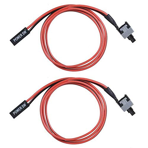 2 Pack 2 Pin SW PC Power Cable on/Off Push Button ATX Computer Switch ...