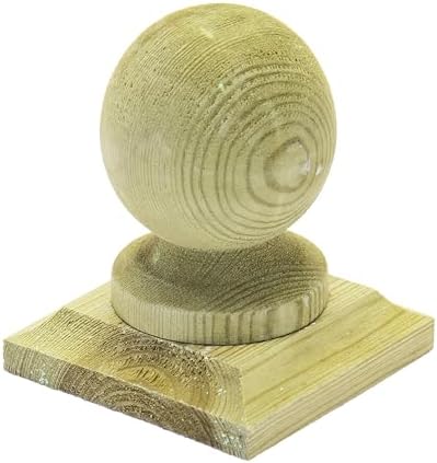 Timber Wooden Fence Post Cap & Ball Finial 120x120mm – Fits 4x4" Square ...