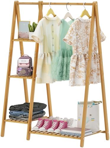 Amazon.com: OcBuct Bamboo Small Clothes Rack,Kids Clothing Rack, Mini ...
