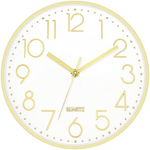 Amazon.com: HZDHCLH Modern Wall Clocks Battery Operated,10 inch White ...