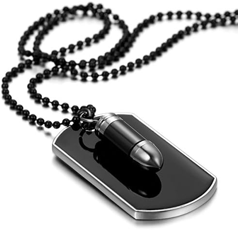 Flongo Colliers Militaire pour Homme, 2PCS Colliers Pendentif Plaque ...
