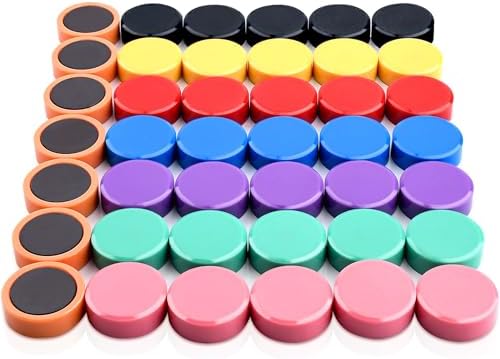Pack of 48 Magnets for Magnetic Board, Strong Magnets for Whiteboard ...