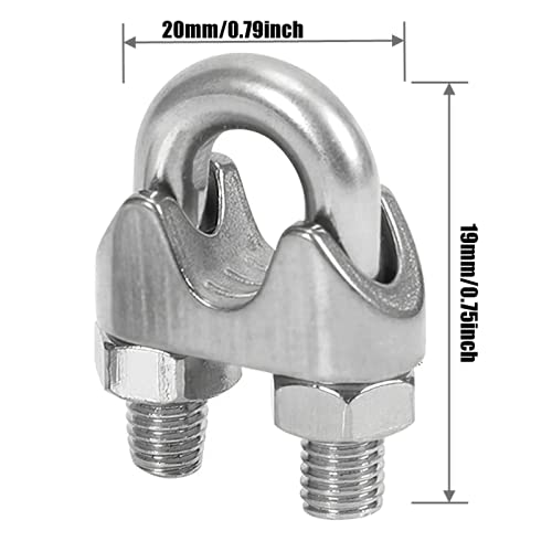 16 Pcs U type clamp Wire Rope Clips，Stainless Steel Wire Rope Clamp,U ...