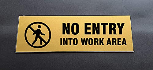 SIGNOOGLE® No Entry Into Work Area Laminated Acrylic Sign Board Glass ...