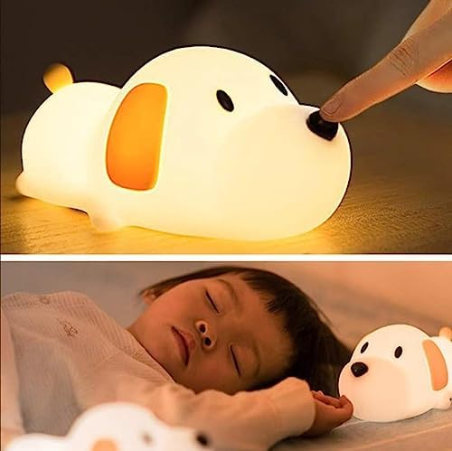Myratts Led Cute Dog Night Light, Dimmable Nursery Puppy Kawaii Lamps ...