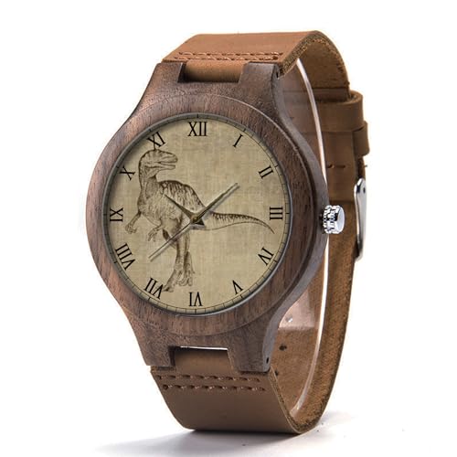 Amazon.com: Dinosaur Leather Watch, Velocisaurus Wood Watch, Dinosaur ...