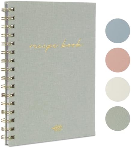 Amazon.com: ZICOTO Aesthetic Blank Recipe Book with Linen Cover - The ...