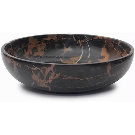 Amazon.com: Extra Large Black Marble Bowl, Decorative Stone Fruit or ...