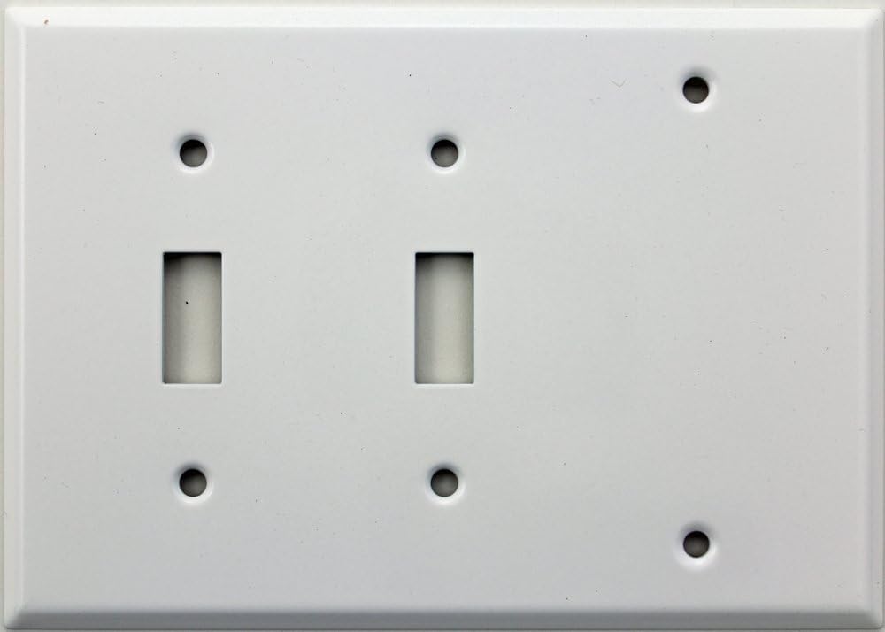 Smooth White 3 Gang Combo Wall Plate - 2 GFCI/Rocker Openings 1 Blank ...