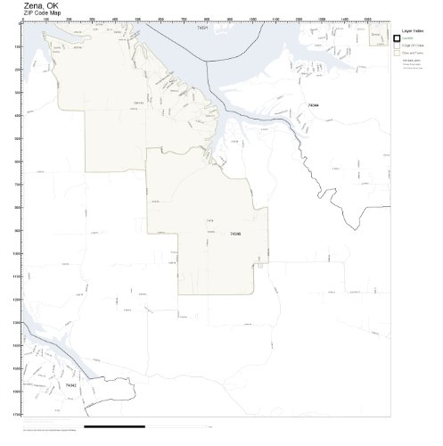 ZIP Code Wall Map of Zena, OK ZIP Code Map Not Laminated: Amazon.com ...