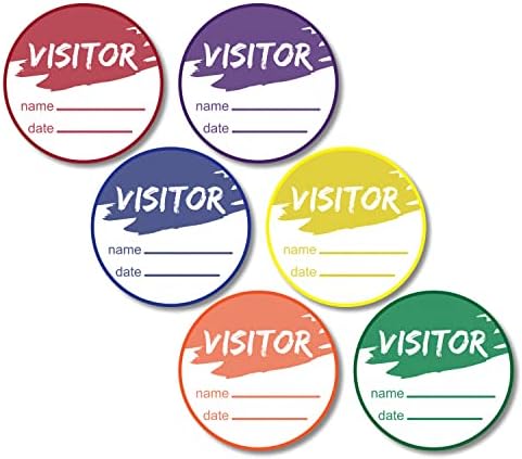 Amazon.com : Hybsk Visitor Pass Stickers Fluorescent Green Visitor Name ...