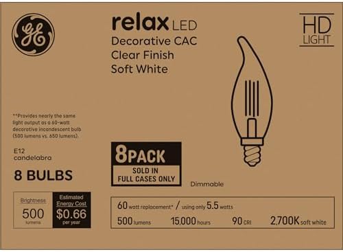 Amazon.com: GE Ultra Bright LED Light Bulbs, 100W, Soft White Candle ...