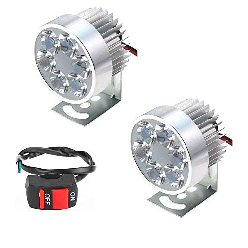 Bikers World 6 Led Small Motorcycle Bike Led Fog Lights Round Fog Lamp ...